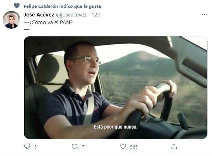 Con meme, Felipe Calderón se burla del PAN | Quinto Poder