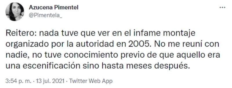 "Nada tuve que ver en el montaje": Azucena Pimentel, exproductora de ...