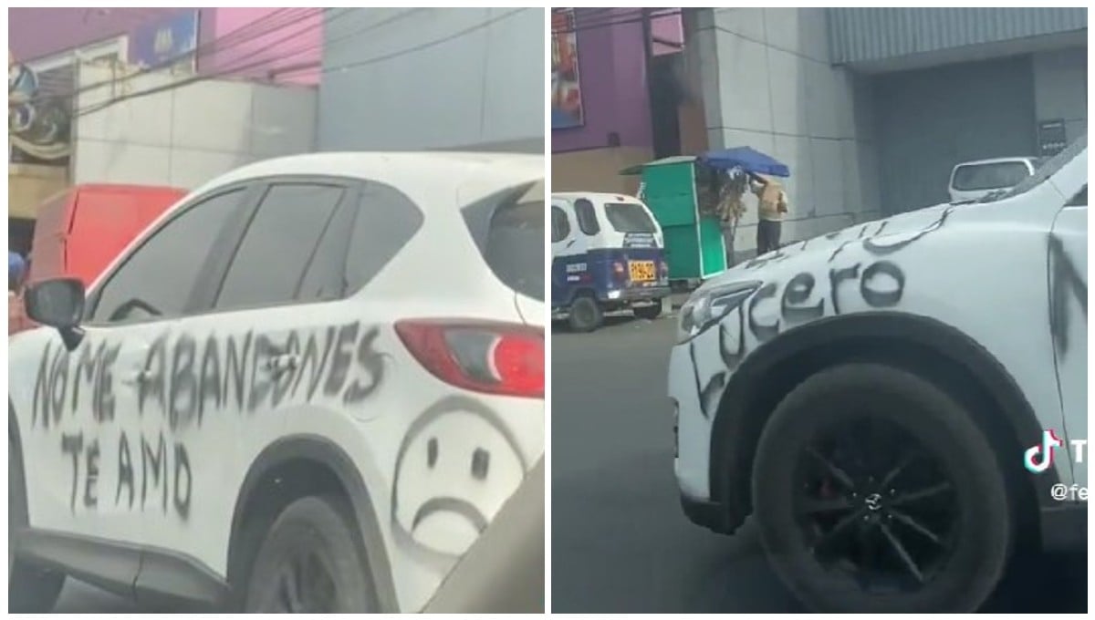 Mujer le raya el auto a su pareja para que no la deje: "No me abandones ...