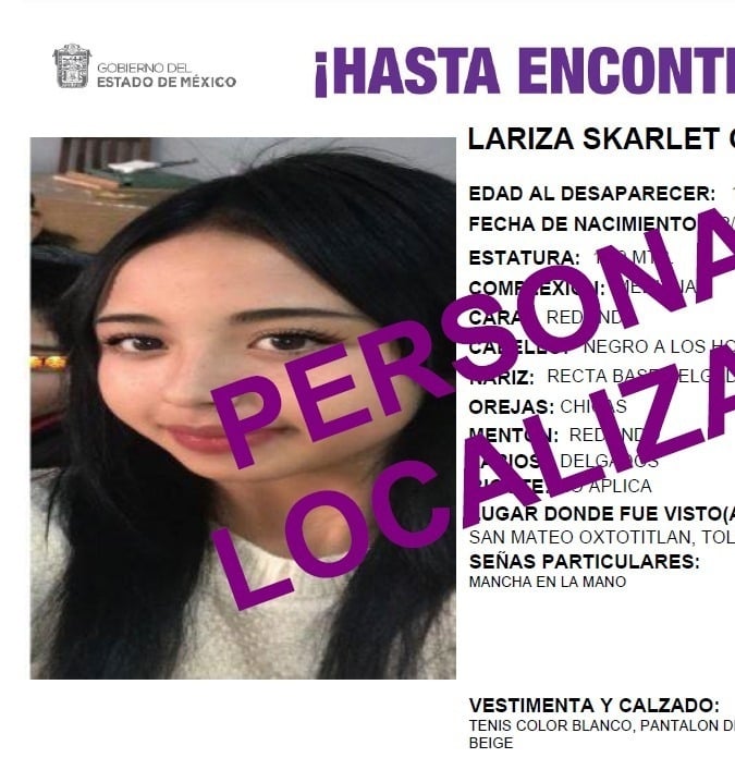 Encuentran con vida a Lariza Skarlet, tras 8 días desaparecida | Quinto ...