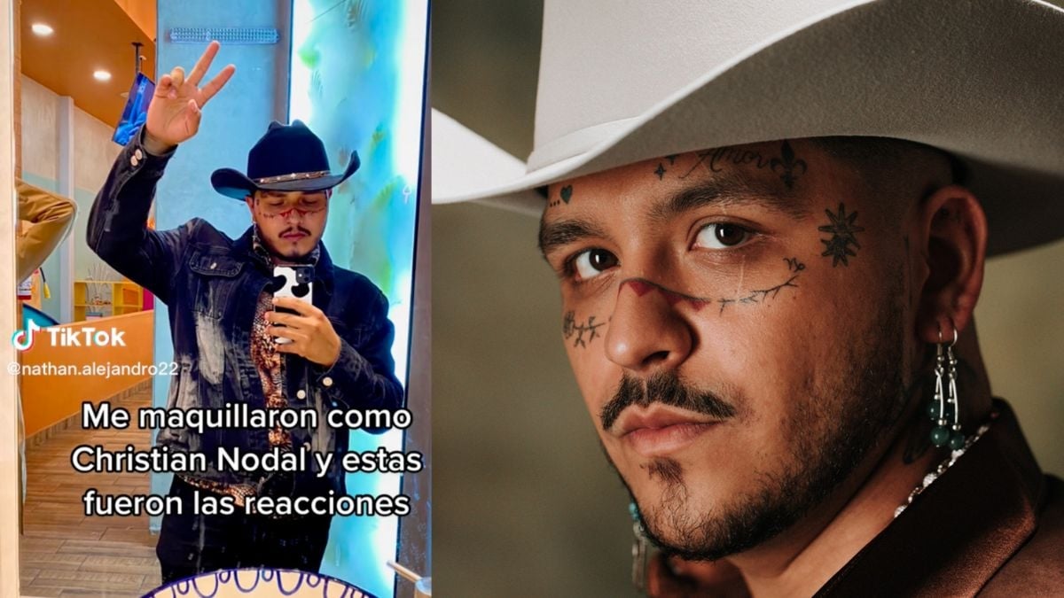 Tiktoker se maquilla como Christian Nodal y esto fue lo que pasó ...