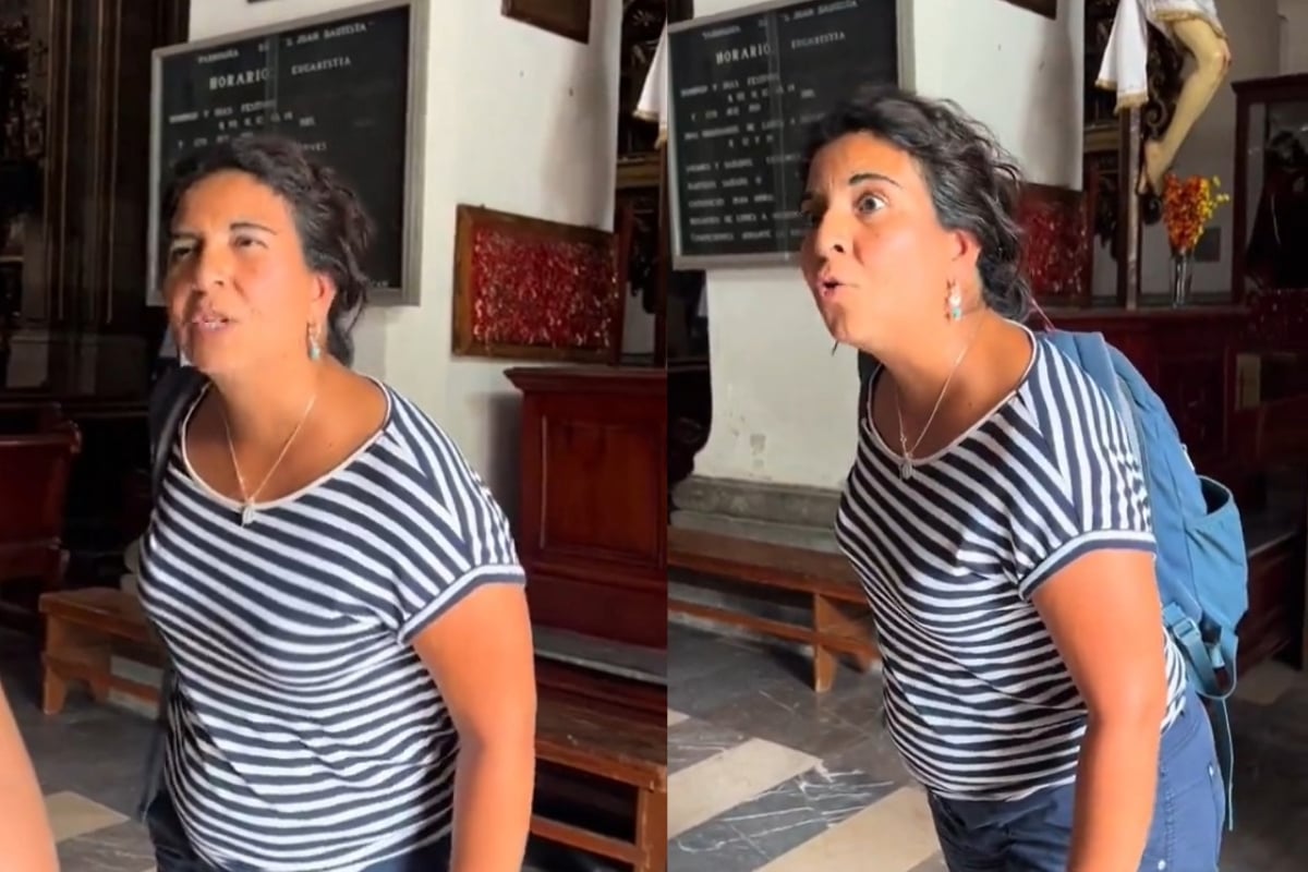 Fanática religiosa explota contra turistas por usar short en iglesia ...